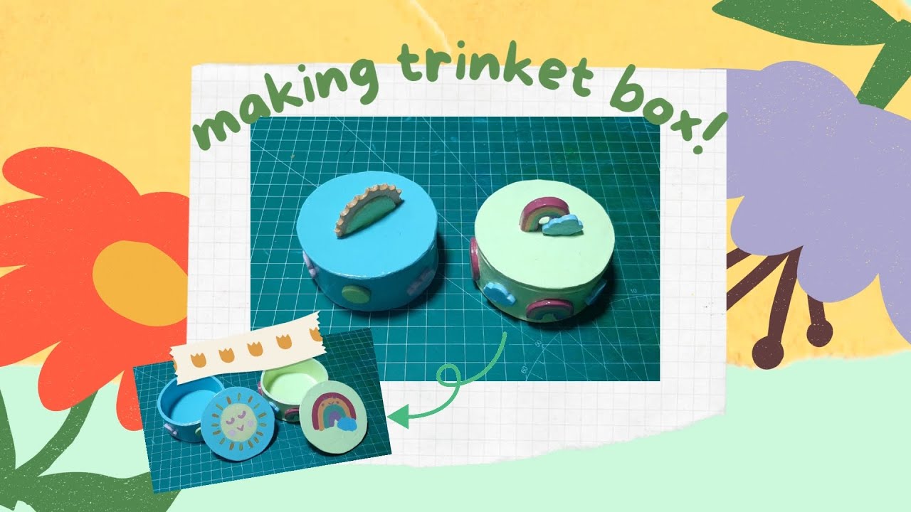 diy making a trinket box | sun & rainbow trinket box ☀️🌈 - YouTube