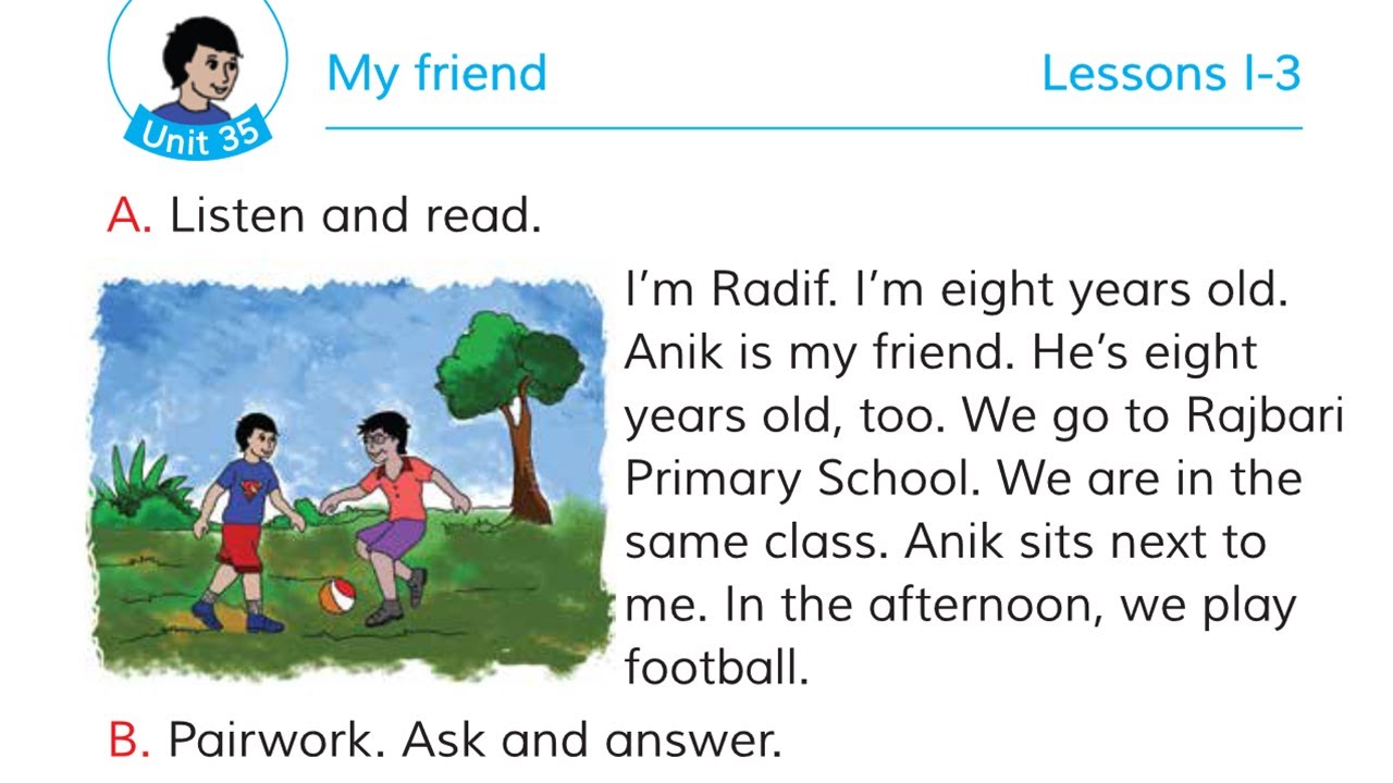 Class 3 English | Unit 35 | My friend - YouTube