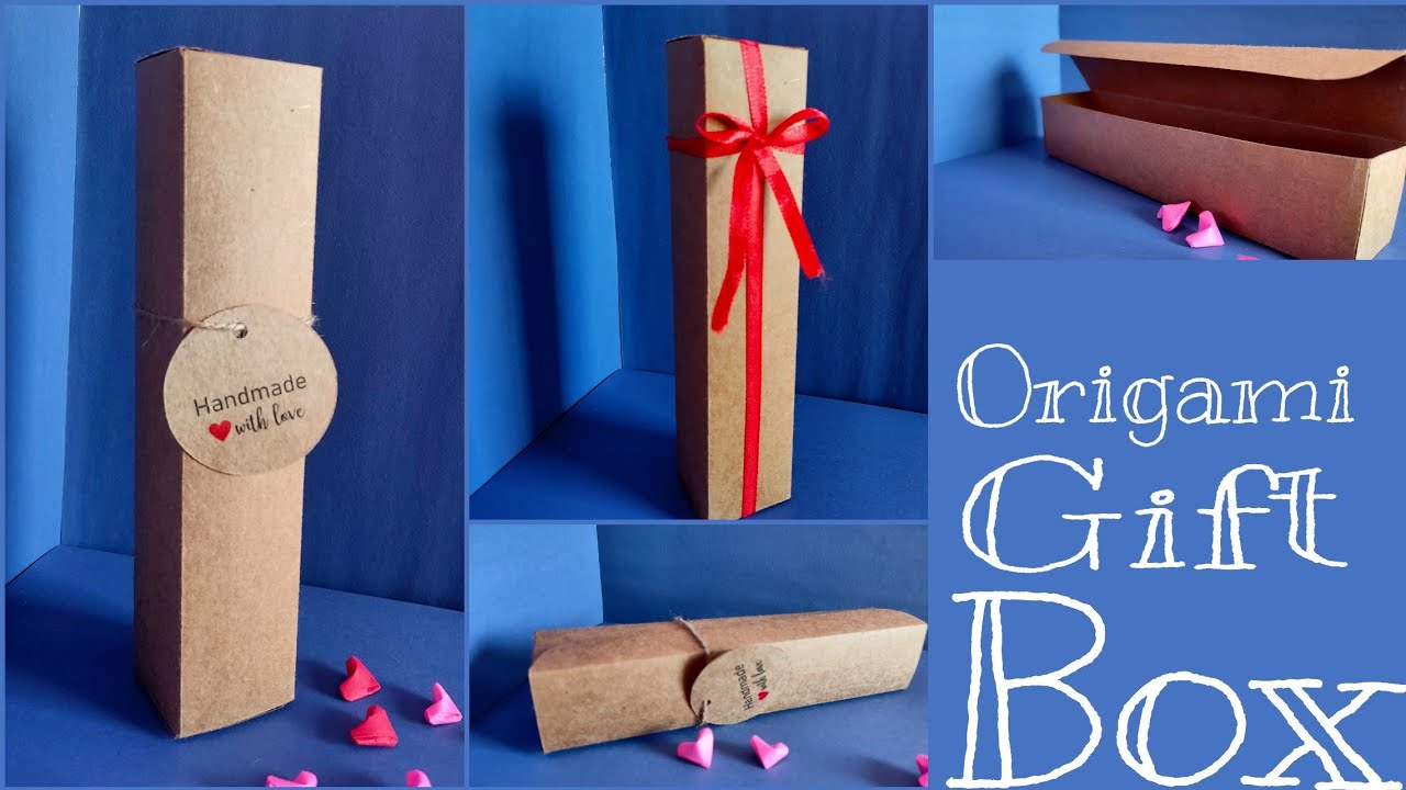 Origami Paper long Gift Box Tutorial | Gift box tutorial | Pen/pencil ...