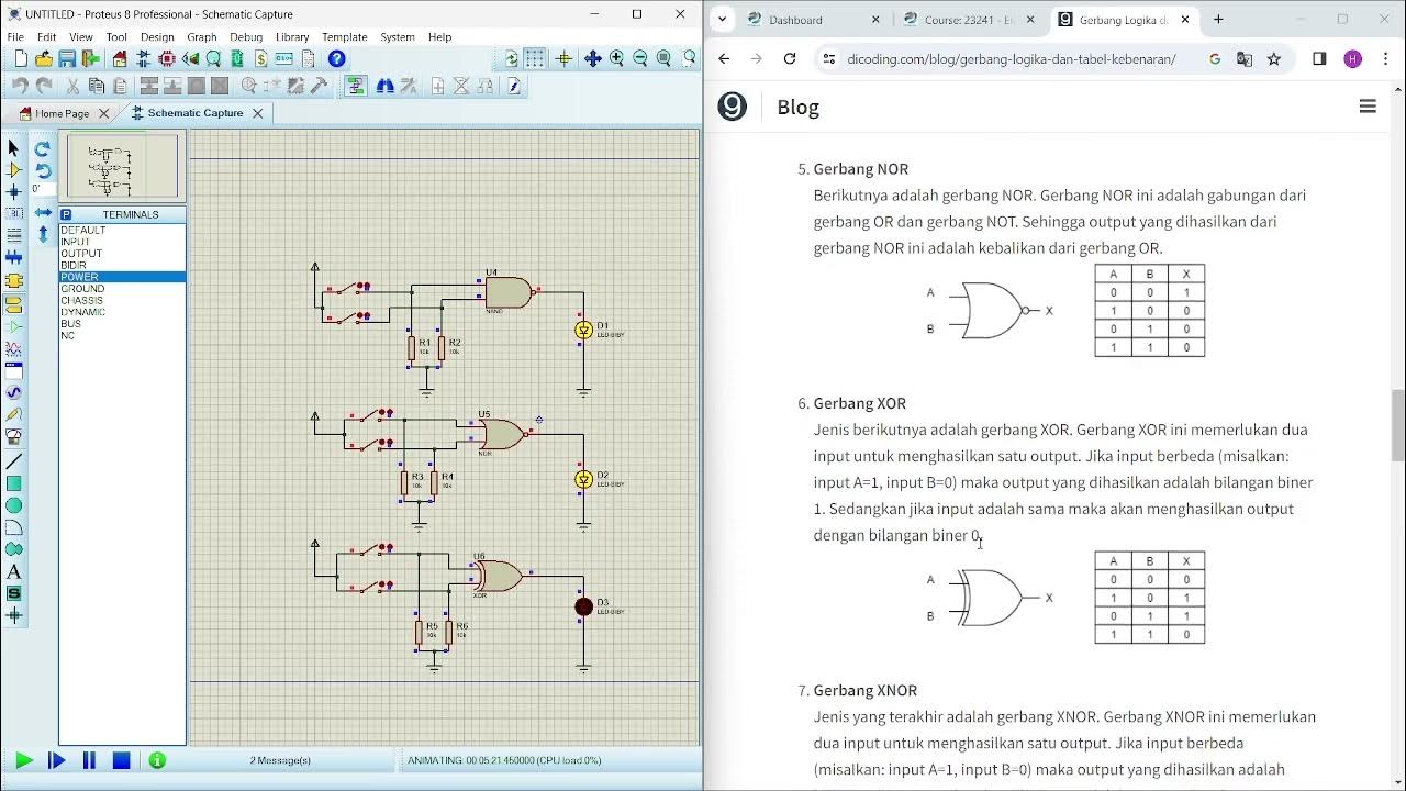 simulasi gerbang logika NAND,NOR dan XOR - YouTube