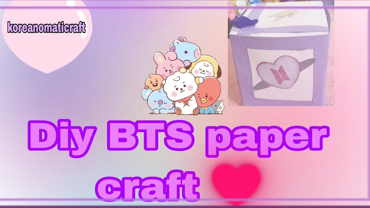 Diy BTS paper craft 💜💜#craft #bts ☺️☺️ - YouTube