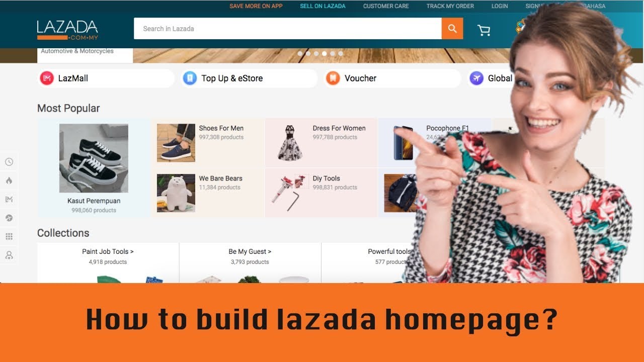HOW TO : Lazada homepage build-up step by step. - YouTube