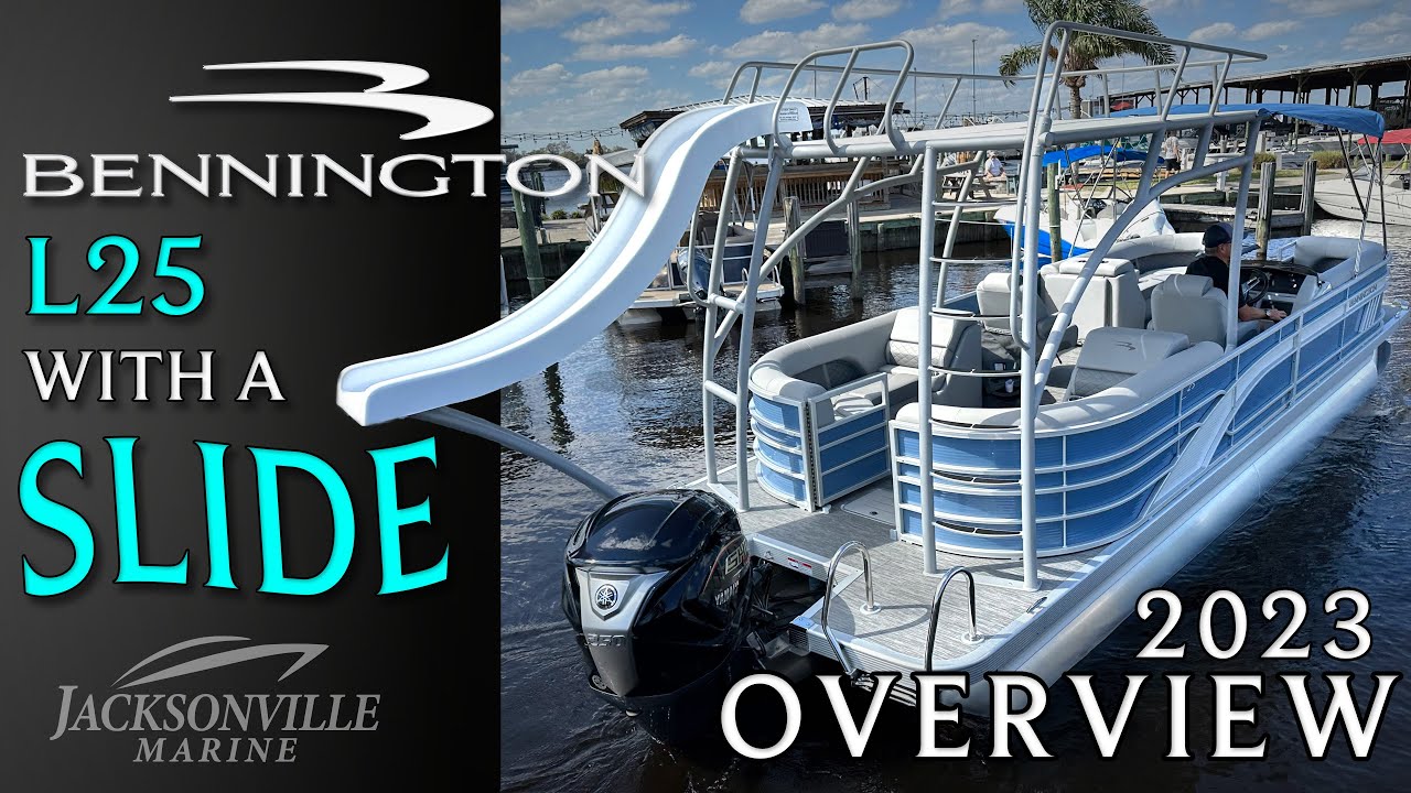 2023 Bennington L25 Quad Bench Top Deck With a Slide! - YouTube