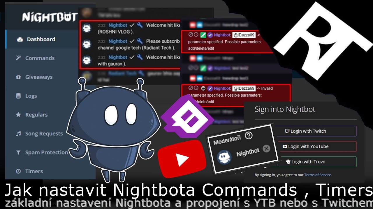 Jak nastavit Nightbota - Nightbot chatbot pro Twitch/YouTube (tutoriál ...