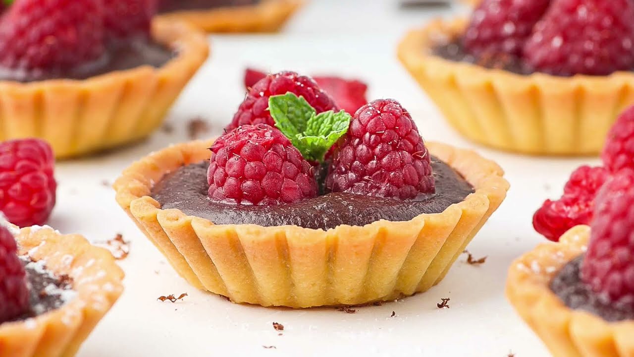 Raspberry Chocolate Tartlets - YouTube