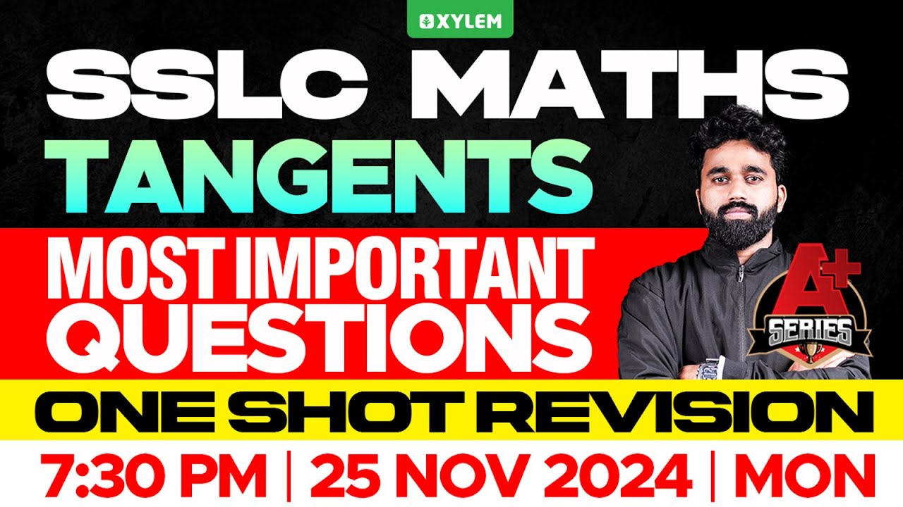 SSLC Maths | Tangents | Most Important Questions - One Shot Revision ...