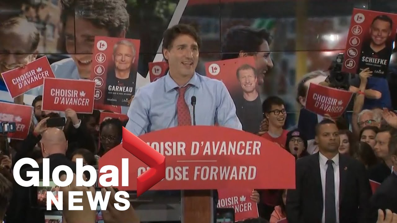 Canada Election: Trudeau holds campaign rally in Montreal - YouTube
