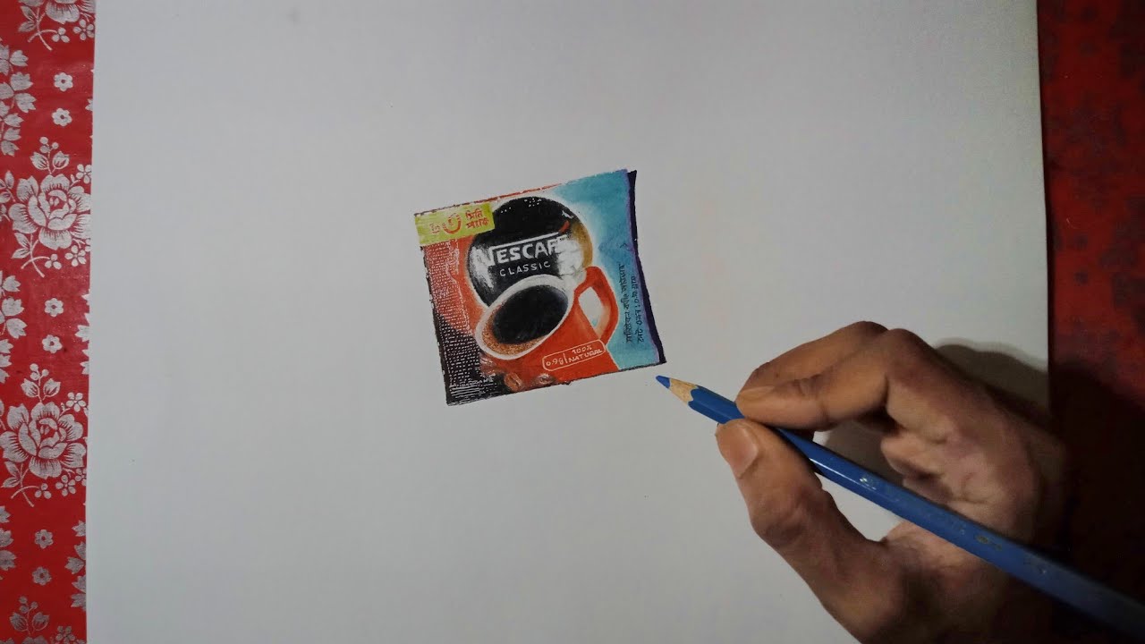 Drawing (NESCAFÉ mini pack) || Hyper Realistic Drawing - YouTube
