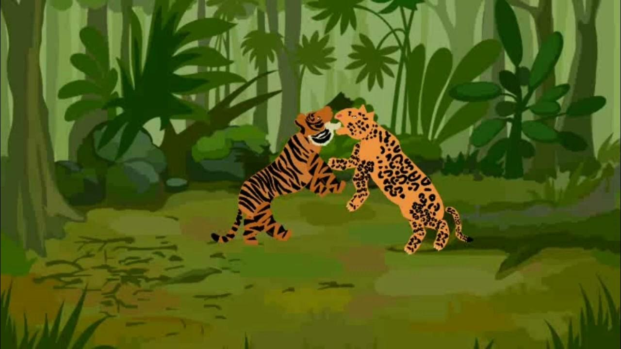 tiger vs jaguar animation - YouTube