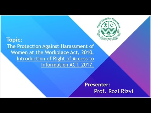 The Protection Against Harassment of Women at the Workplace Act, 2010 ...