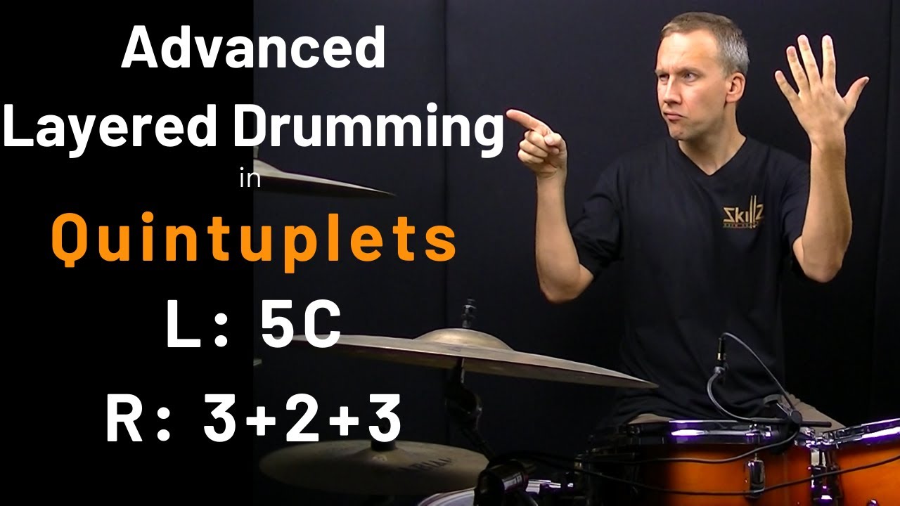 Quintuplets Advanced Layered Ostinato Drumming - L: 5C & R: 332 - YouTube