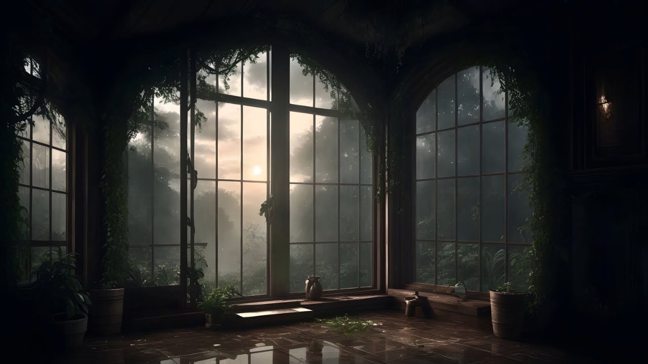 Ambient Rain Sounds With Thunder In A Cozy Place For Sleep And Relax ...