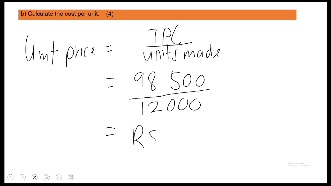 Production costs calculations example #2 - YouTube