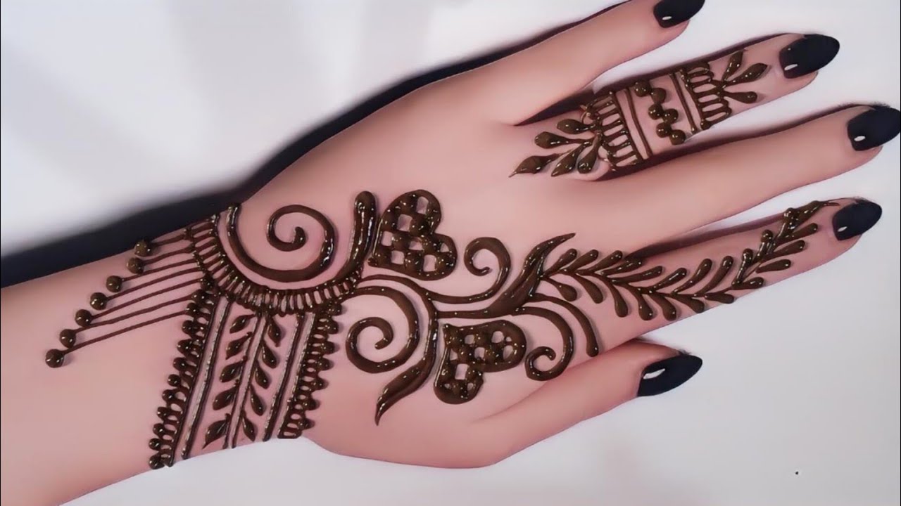 New back hand mehndi design 2024 | dil wali mehandi | mandhi digene ...
