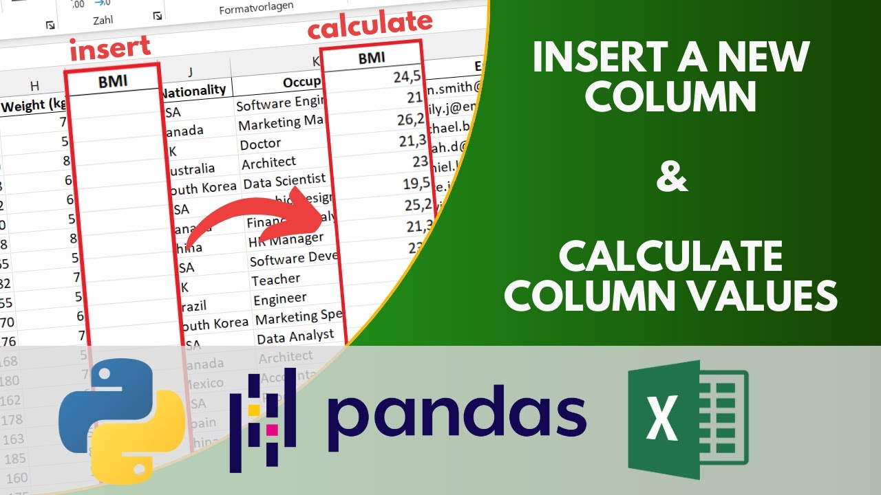 How to Insert a Column in Excel and Calculate its Values with Python ...