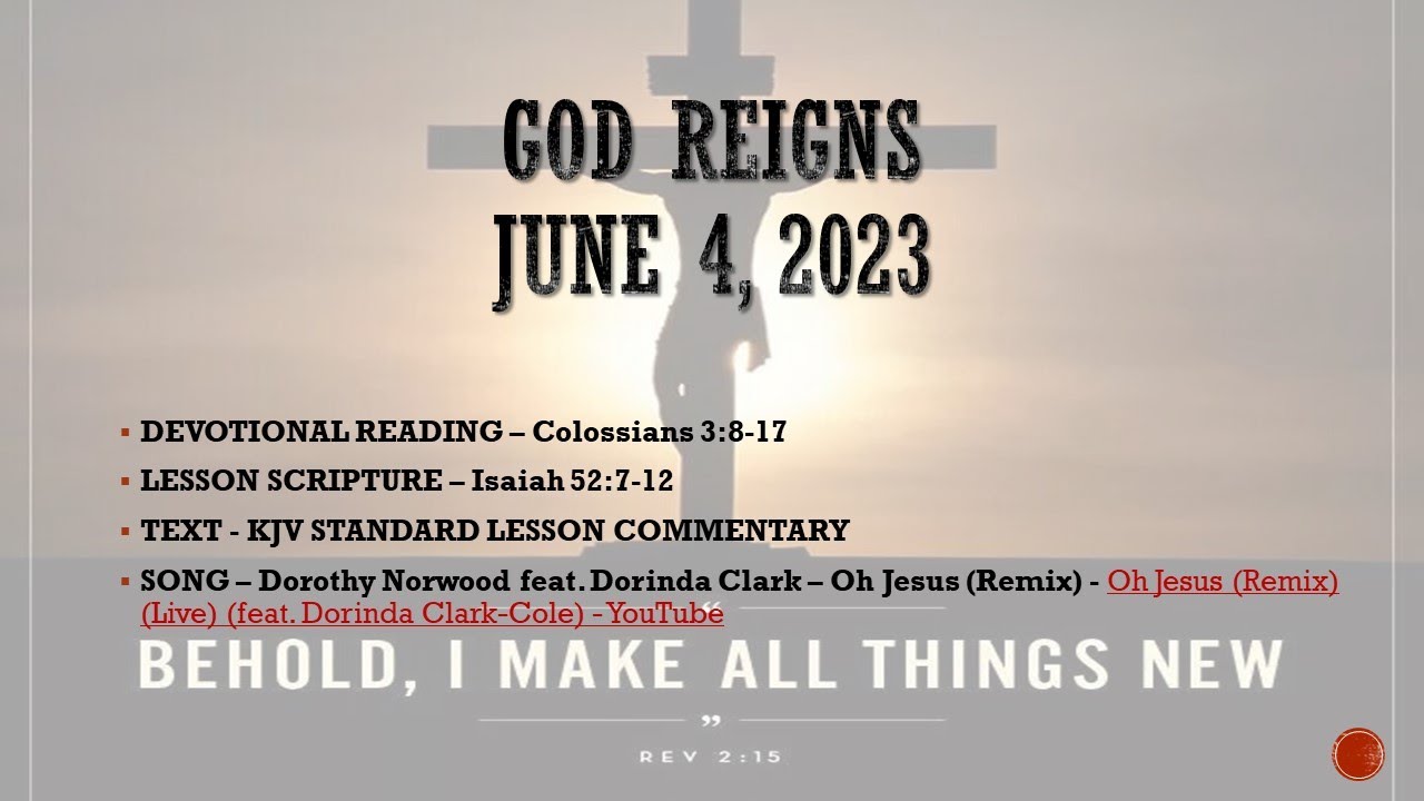 Sunday School Lesson - God Reigns - 06042023 - SLMMBC - YouTube