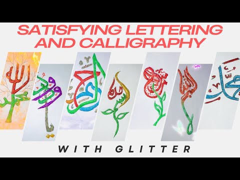 Satisfying lettering and calligraphy with glitter #ononnasartstudio #calligraphy