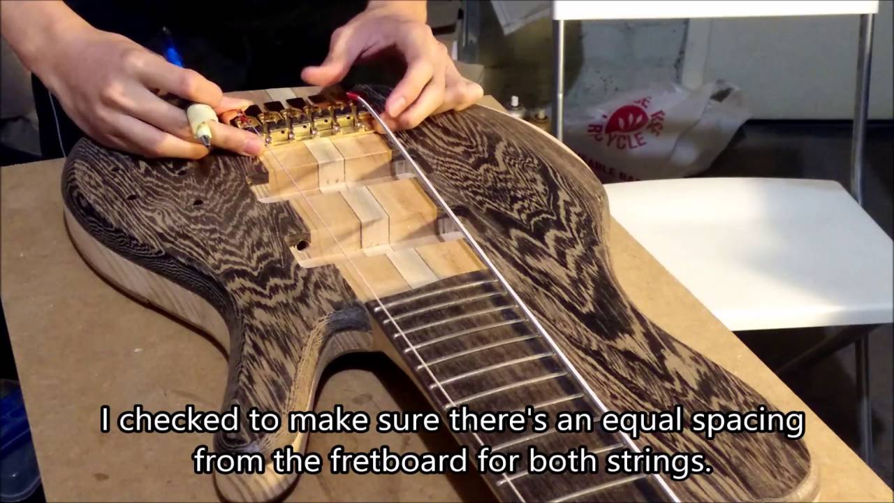 Neck Through Bass Build - Part 14: Installing the bridge - YouTube