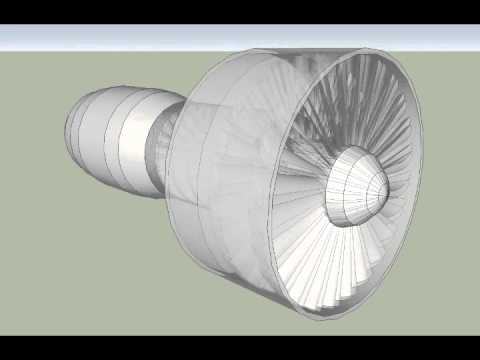 Sketchup jet engine compressor animation - YouTube