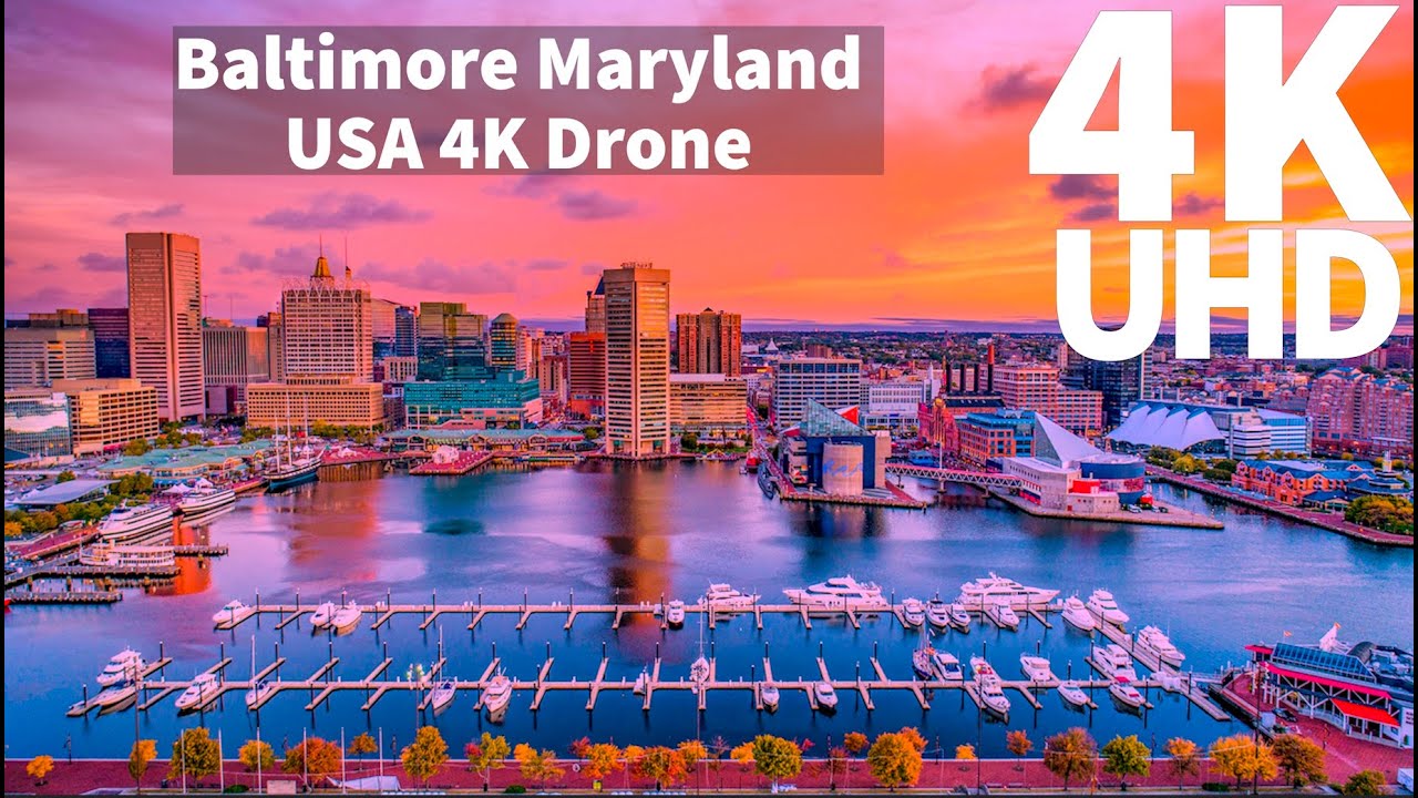 Baltimore Maryland USA in 4K ULTRA HD HDR Drone - YouTube