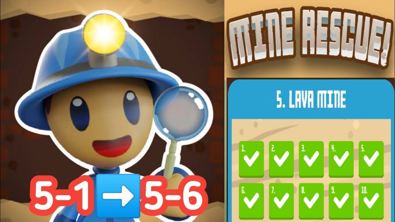 mine rescue all level 5 ( level 5-1 to 5-6 ) gameplay solution android ...