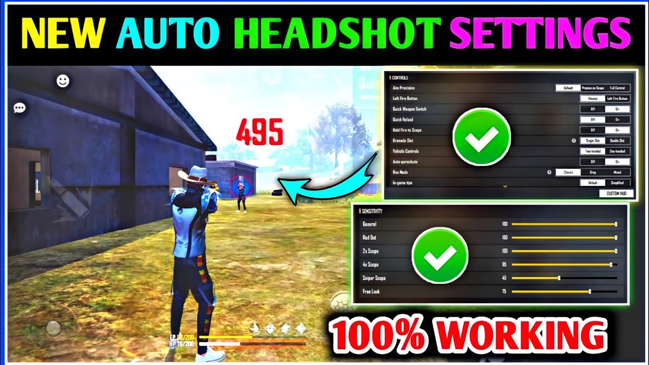 New Headshot Settings 🔥| Free Fire New Auto Headshot Settings 😈| New ...