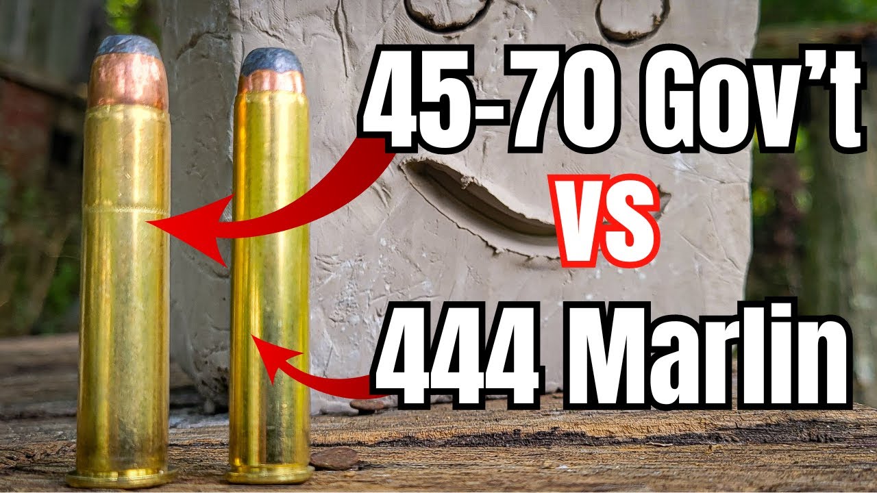 444 Marlin Vs 45 70 Gov t CLAY BLOCKS YouTube