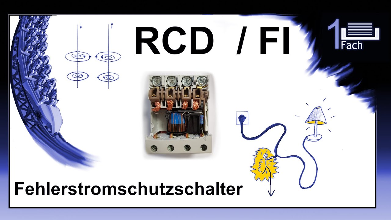 Erklärung Fehlerstromschutzschalter / RCD / FI - YouTube