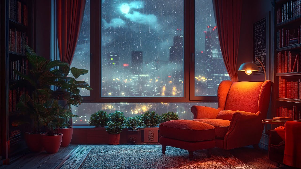 Heavy Rain on Window with Wind Sounds - Thunderstorm Sounds for ...