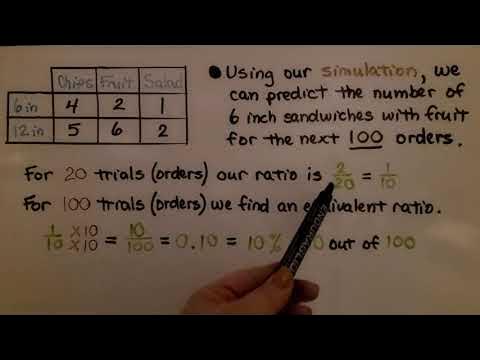 7th Grade Math 12.3c, Using a Simulation to Make a Prediction, Compound ...