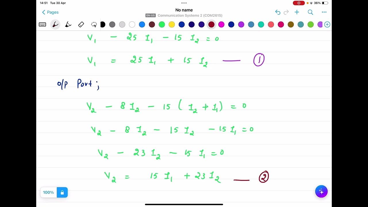 Z PARAMETER Solved example (NUMERICAL1) - YouTube