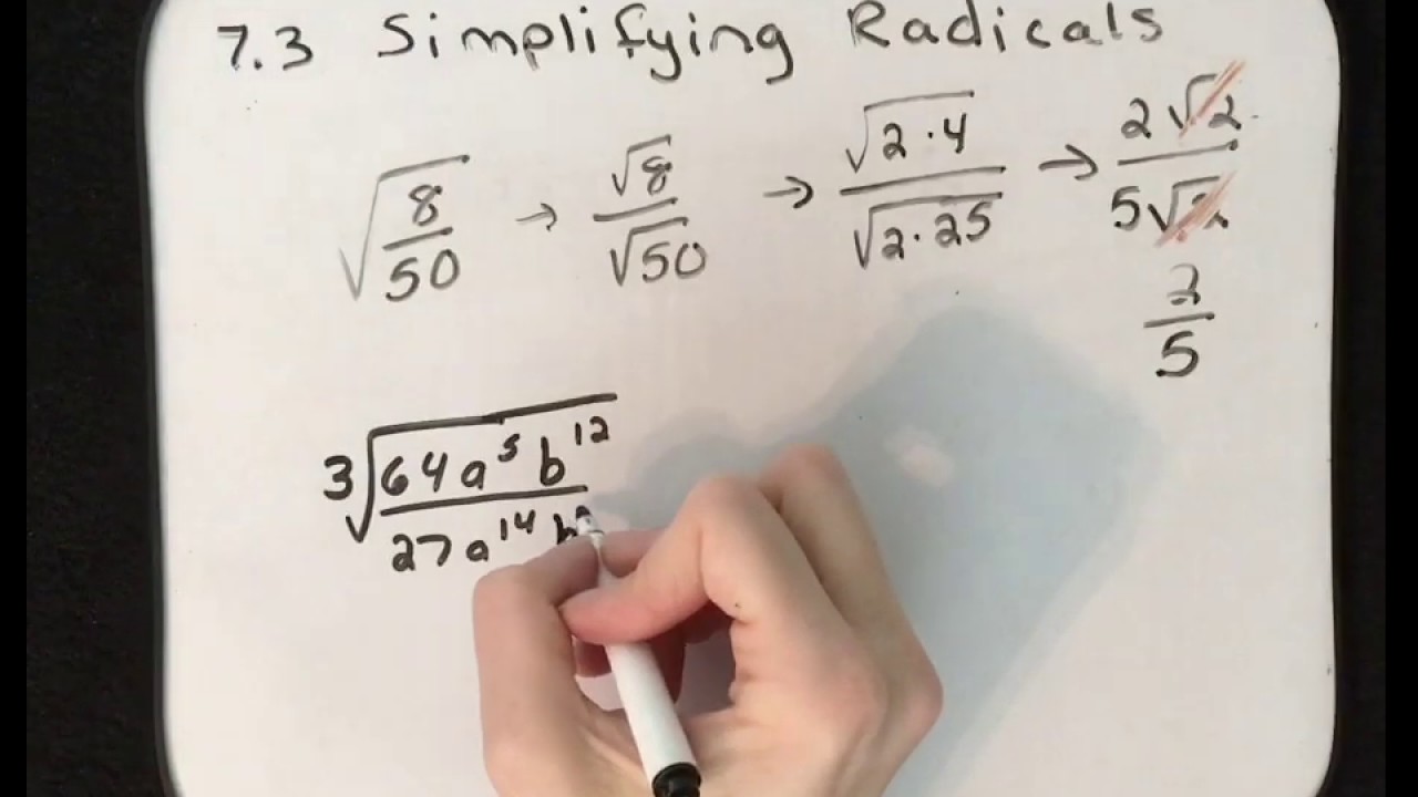 7 3 Simplifying Radicals - YouTube