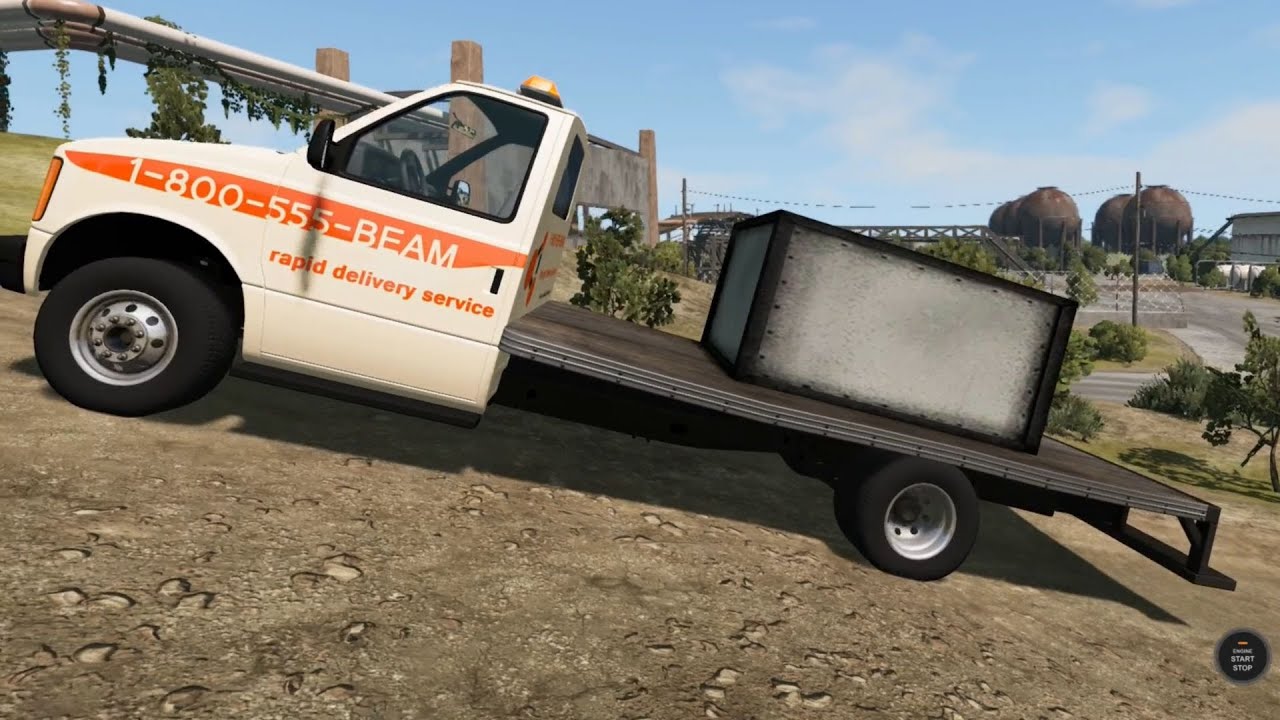 BeamNG Drive - H45 Transporting a 5 ton Box - YouTube