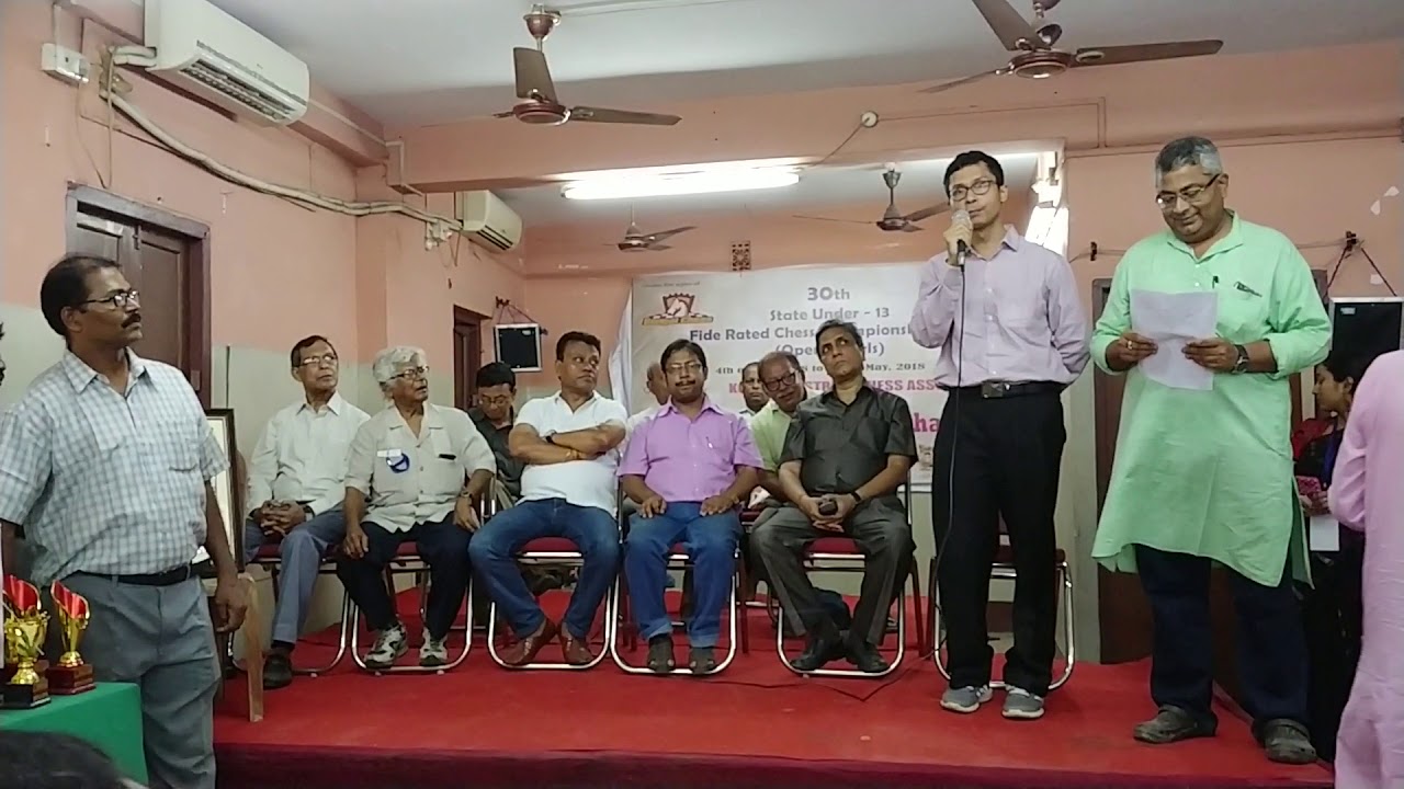 GM Sandipan Chanda speaks at the closing ceremony of 30th WB State U-13 ...