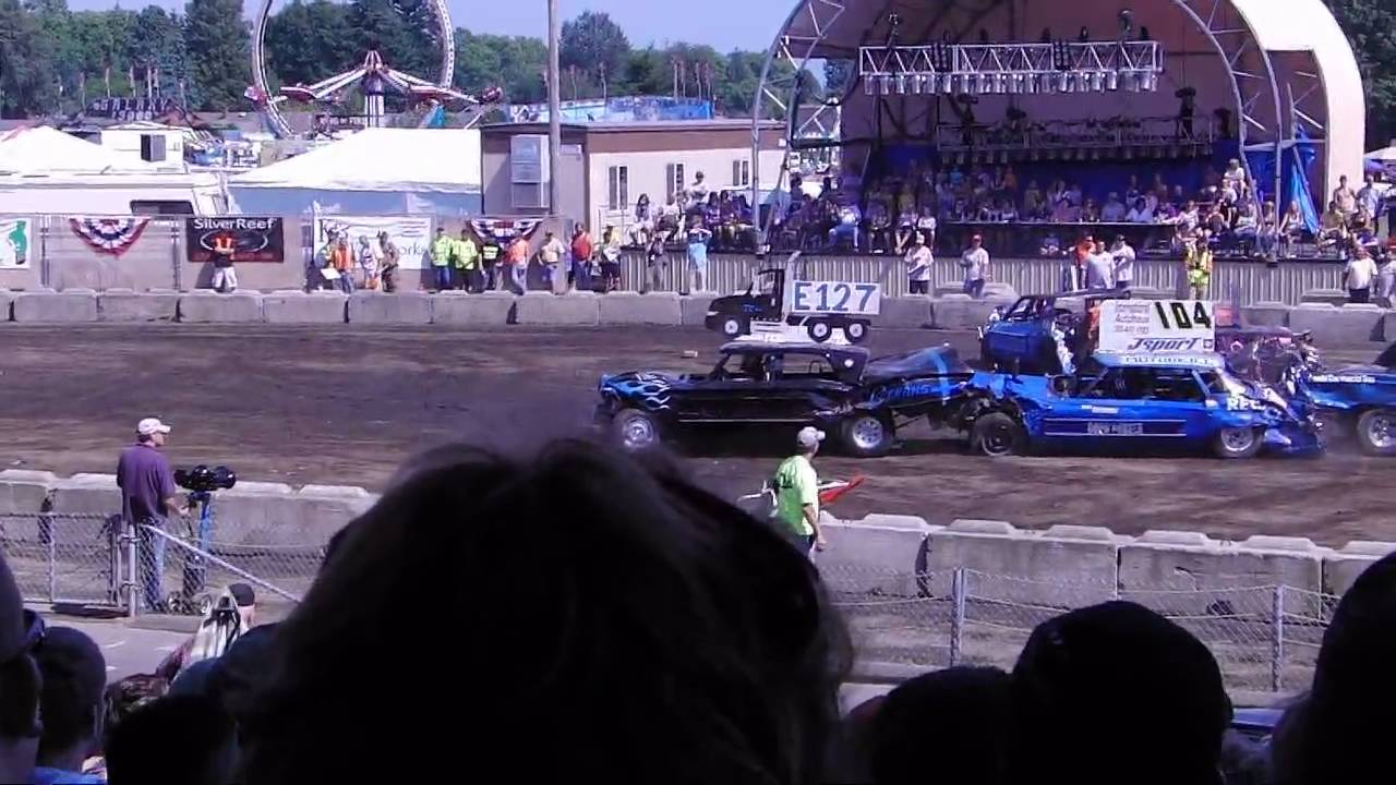 Northwest Washington Fair Demolition Derby Qualifying Heat 1 - YouTube