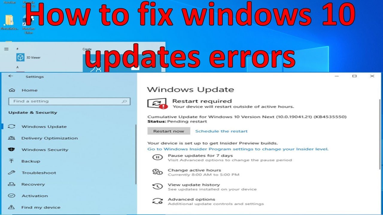 How to fix updates errors - windows 10 - YouTube