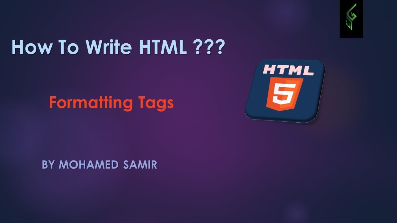 12 Formatting Element In Html Learn Html بالعربي Youtube