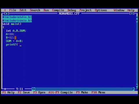 How to run code in turboc c++ & get the output . - YouTube