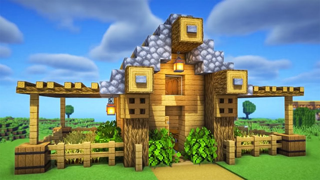 How to Build a Minecraft Survival Village House - Tutorial - YouTube