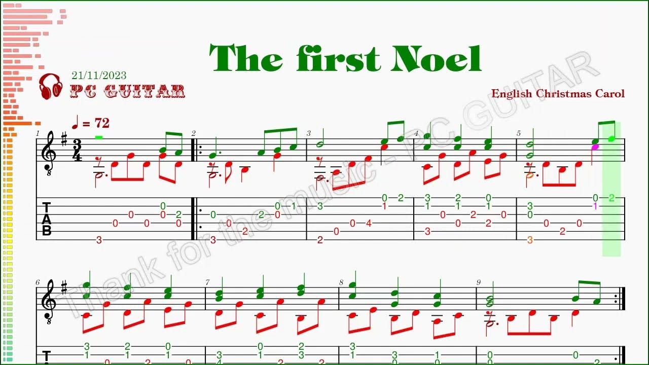 English Christmas carol, The first Noel, guitar demo - YouTube