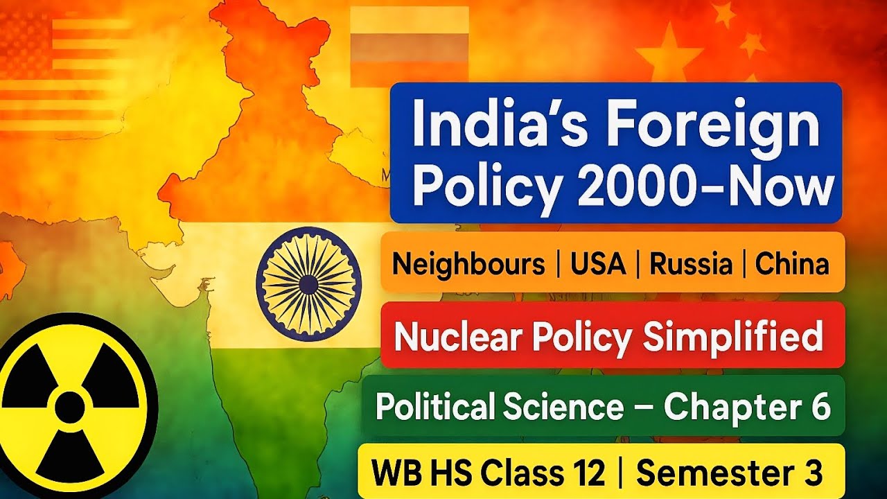 WB HS class 12th political science chapter 6 | semester 3 | India's ...
