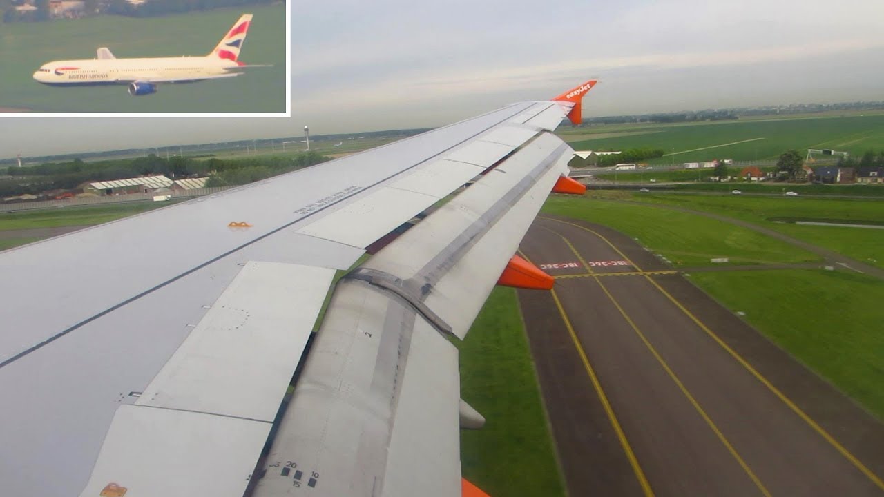 AIR TO AIR! Easyjet A320 and British Airways 767 "Parallel Landing" at ...