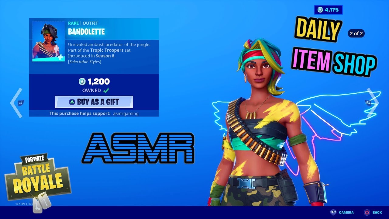 ASMR | Fortnite NEW Bandolette Skin Style! Daily Item Shop Update 🎮🎧 ...