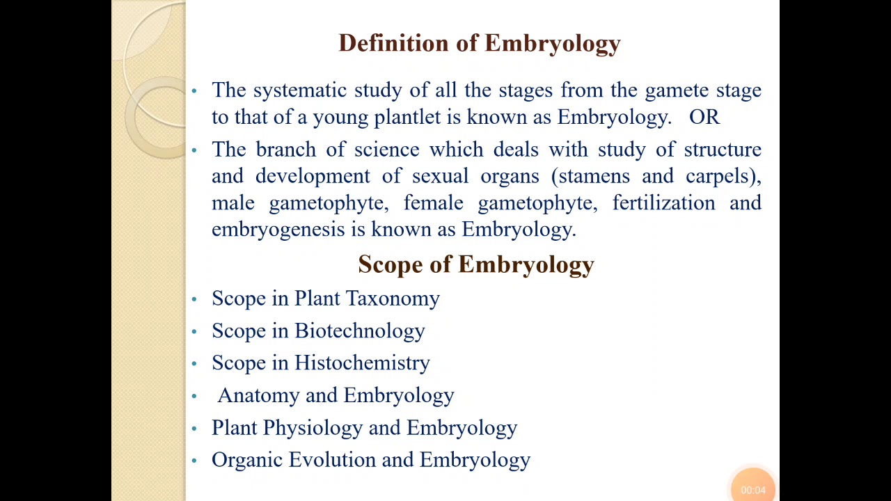 Embryology Definition