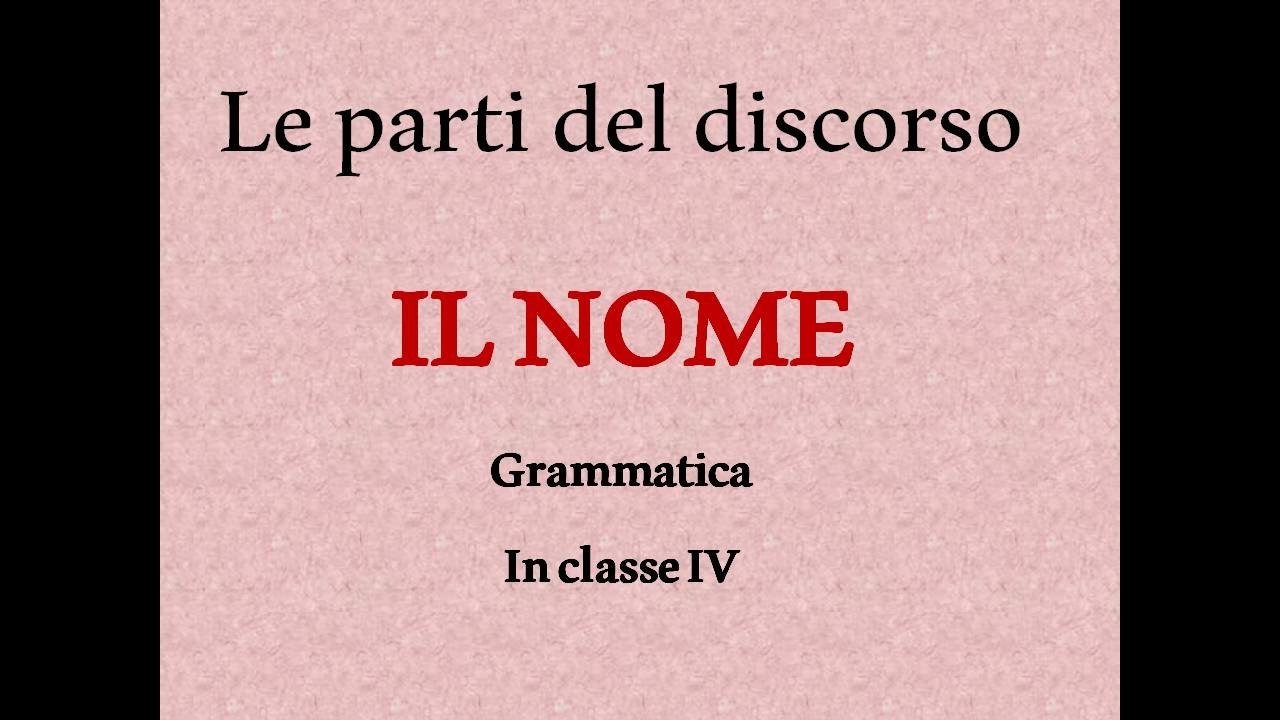 Le parti del discorso: il nome - YouTube