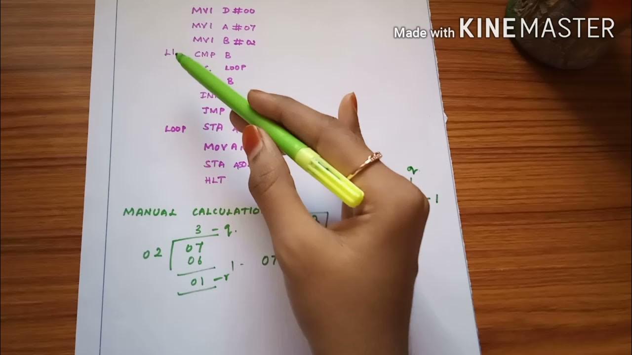8085 program to divide two 8 bit numbers- microprocessor - YouTube