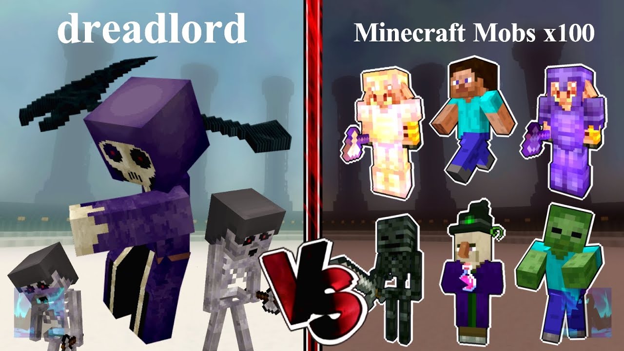 DREADLORD vs ALL MOBS x100 | Minecraft Mob Battle | Mob Battle - YouTube