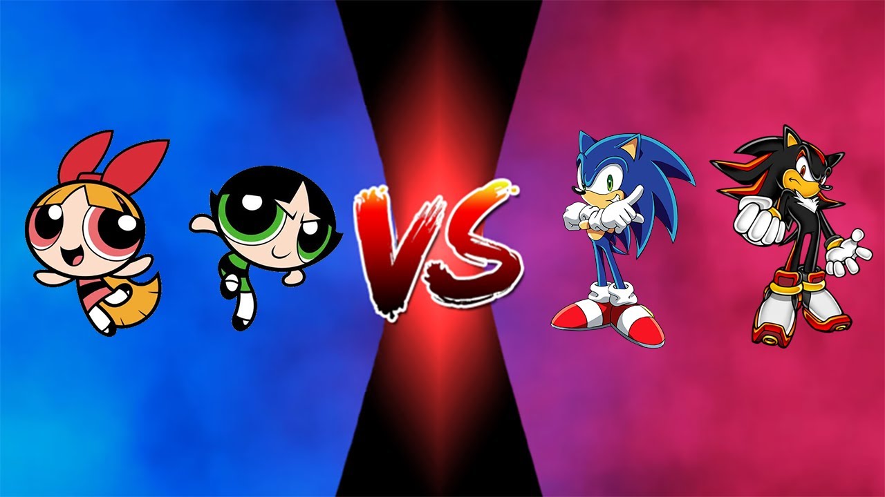 MUGEN #50 - Blossom and Buttercup Vs Sonic and Shadow - YouTube