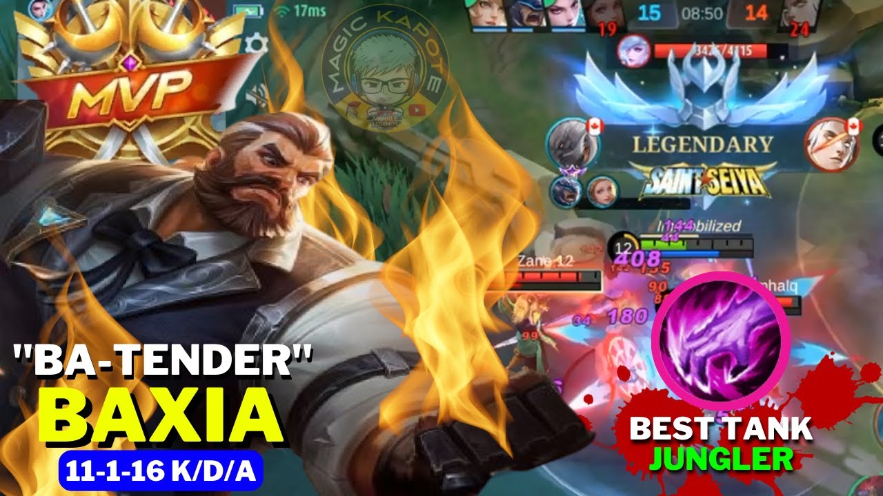 Best Tank Jungler Baxia Anti Healer vs Support Hero Estes | Magic ...