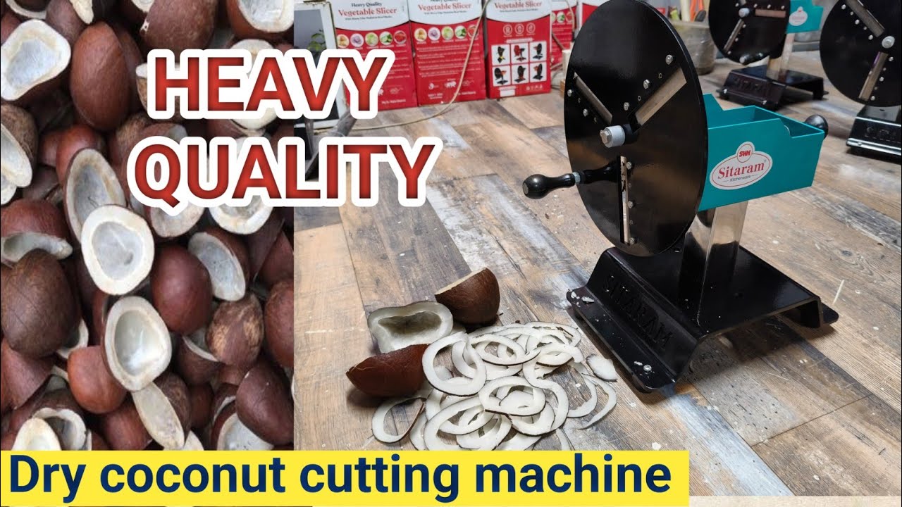 Hand-Operated Dry Coconut Cutter Machine — Easy & Safe Cutting! - YouTube